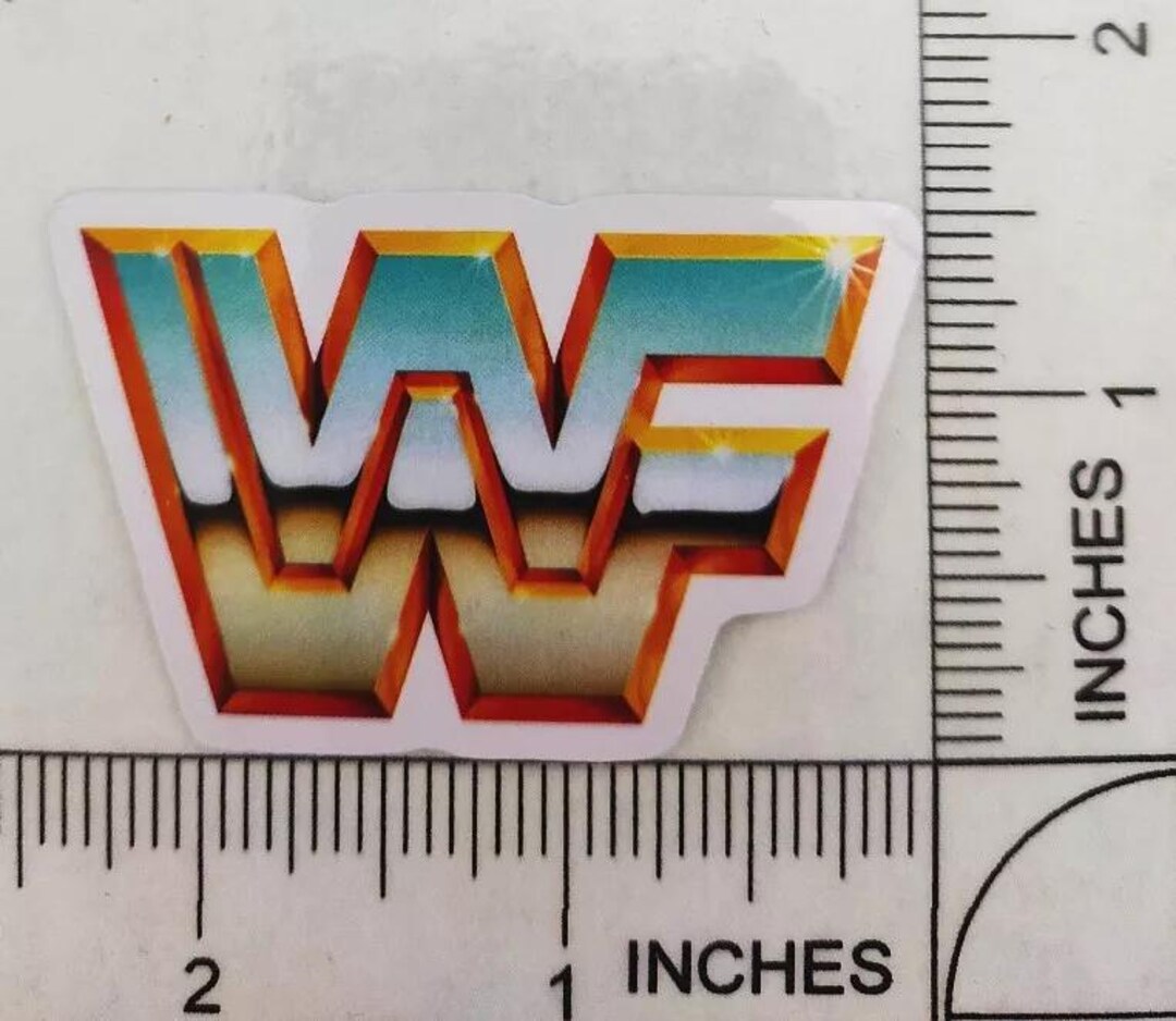 80s Retro WWF WWE Wrestling Waterproof Glossy Logo Decal Sticker 2.5"x1 ...