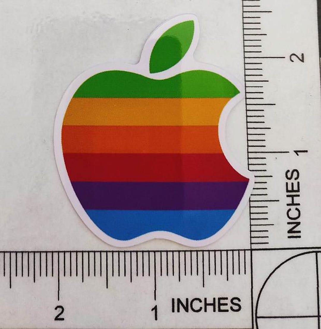 Apple Macintosh 80s 90s Retro Mac Multicolor Rainbow Waterproof Glossy ...