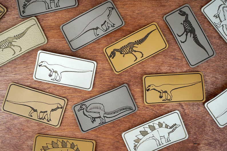 Dinosaur Stick-on Leather Patches - Etsy