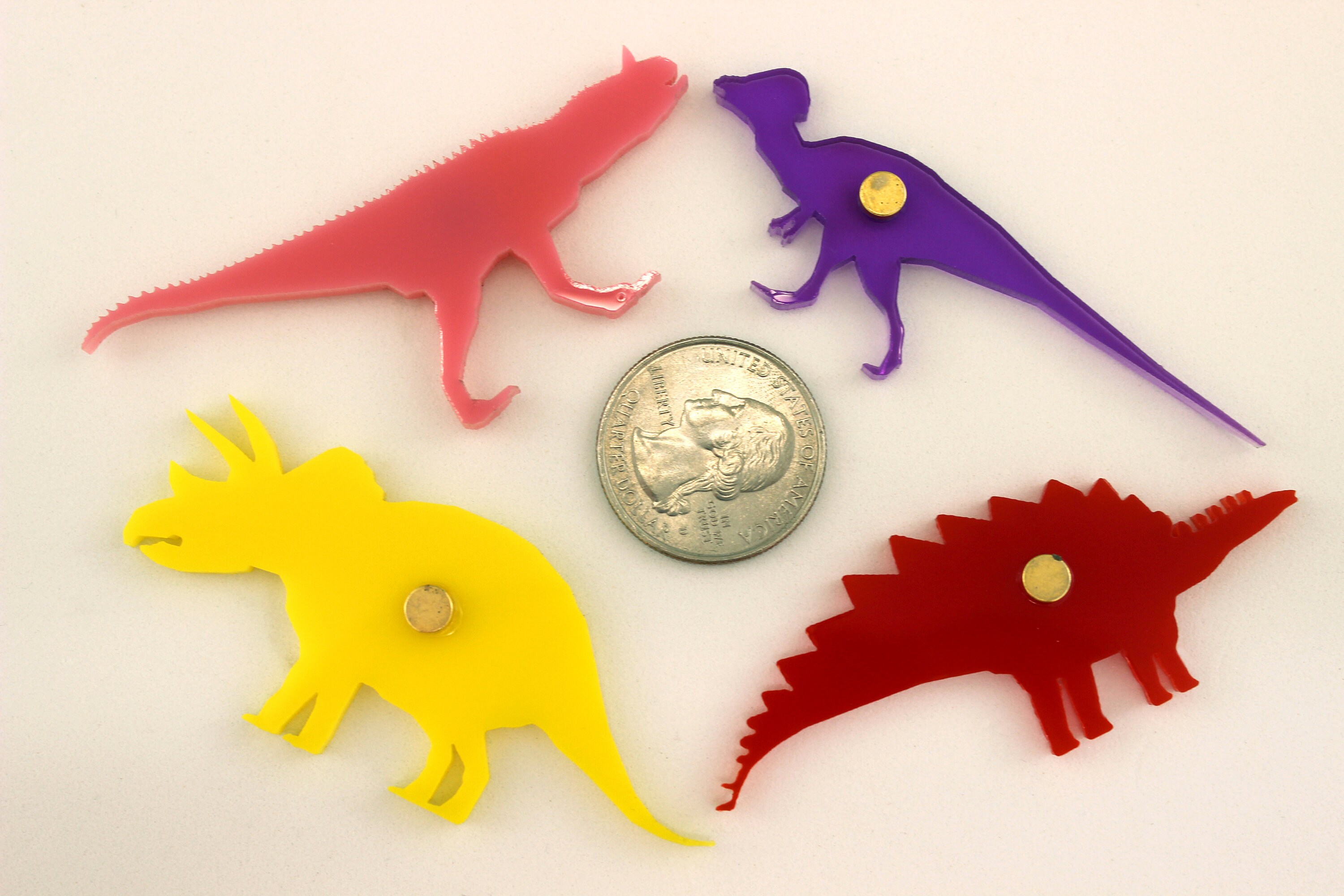 Dinosaur Magnets Assorted Acrylic Set of 8 | Etsy