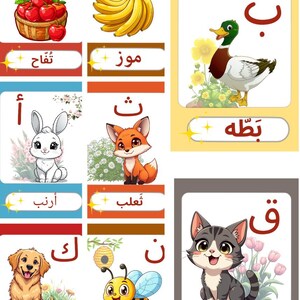 Arabic Alphabet Flashcards: Learn Arabic Letters With Pictures (PDF) - Etsy