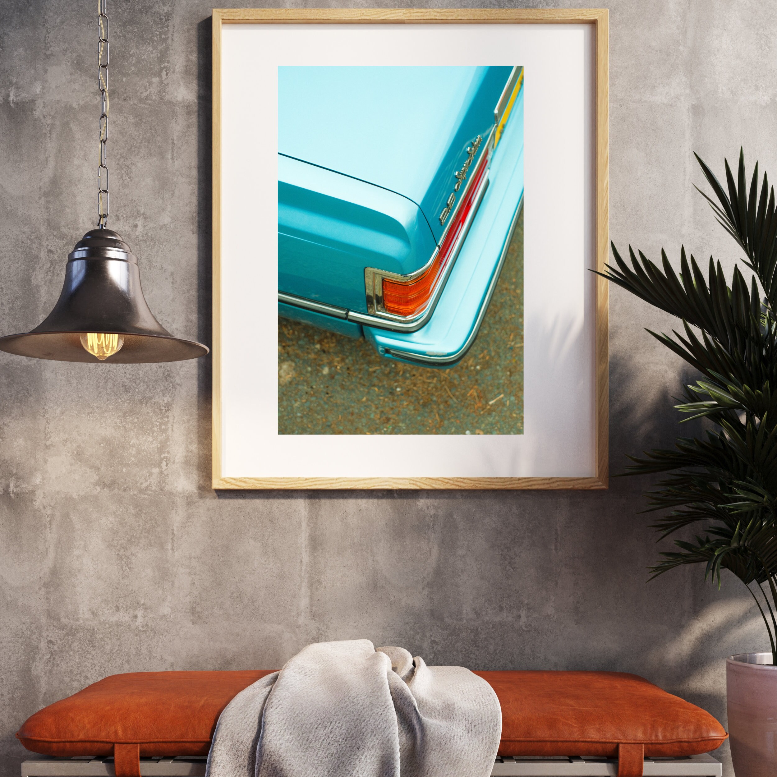 Blue Classic Car Wall Art. Original Photo - Etsy
