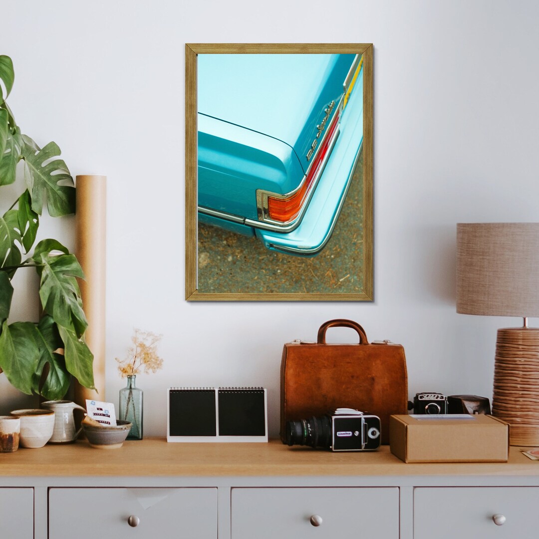 Blue Classic Car Wall Art. Original Photo - Etsy