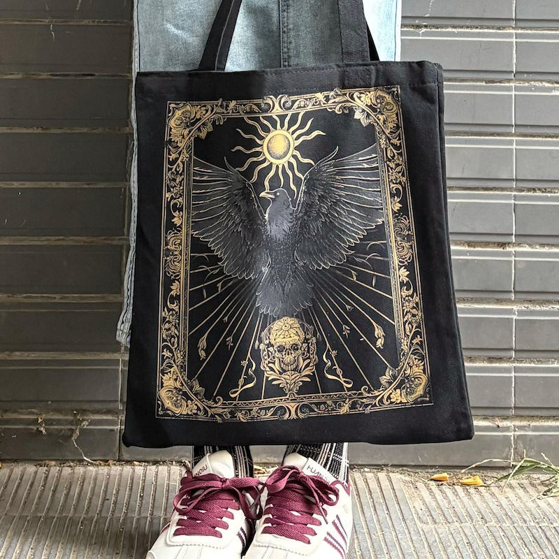 Gothic Raven Tote Bag - Etsy