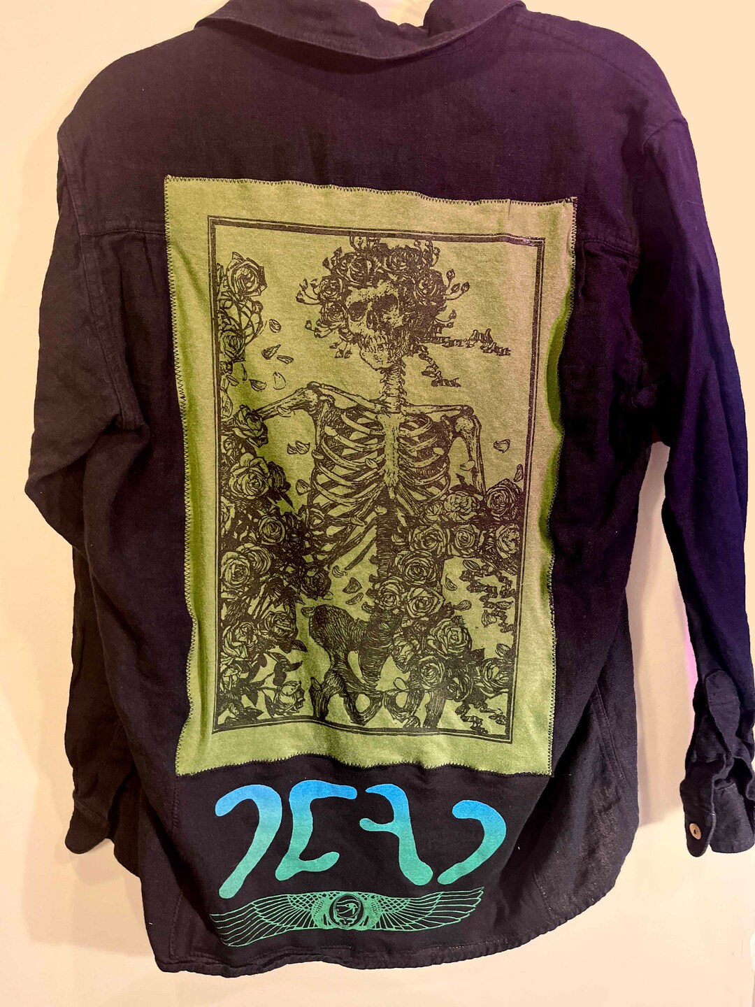 Billy Strings and Grateful Dead Upcycled Button Down, Hemp Fabric With ...