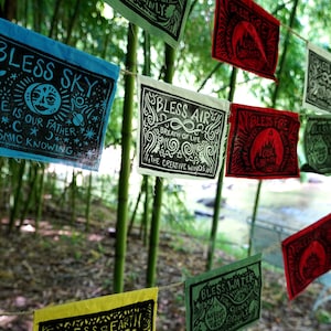 Handmade Prayer Flags From Linocut Printing, Hand Printed and Hand Sewn ...