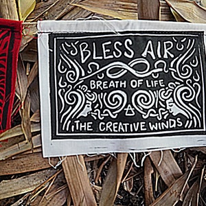 Handmade Prayer Flags From Linocut Printing, Hand Printed and Hand Sewn ...