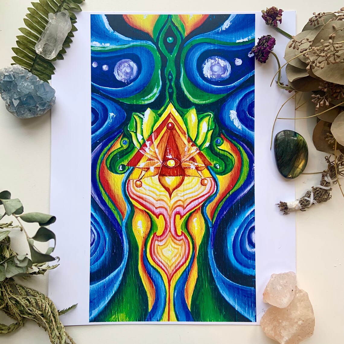 Arte simétrico del arco iris pintura psicodélica pintura al | Etsy