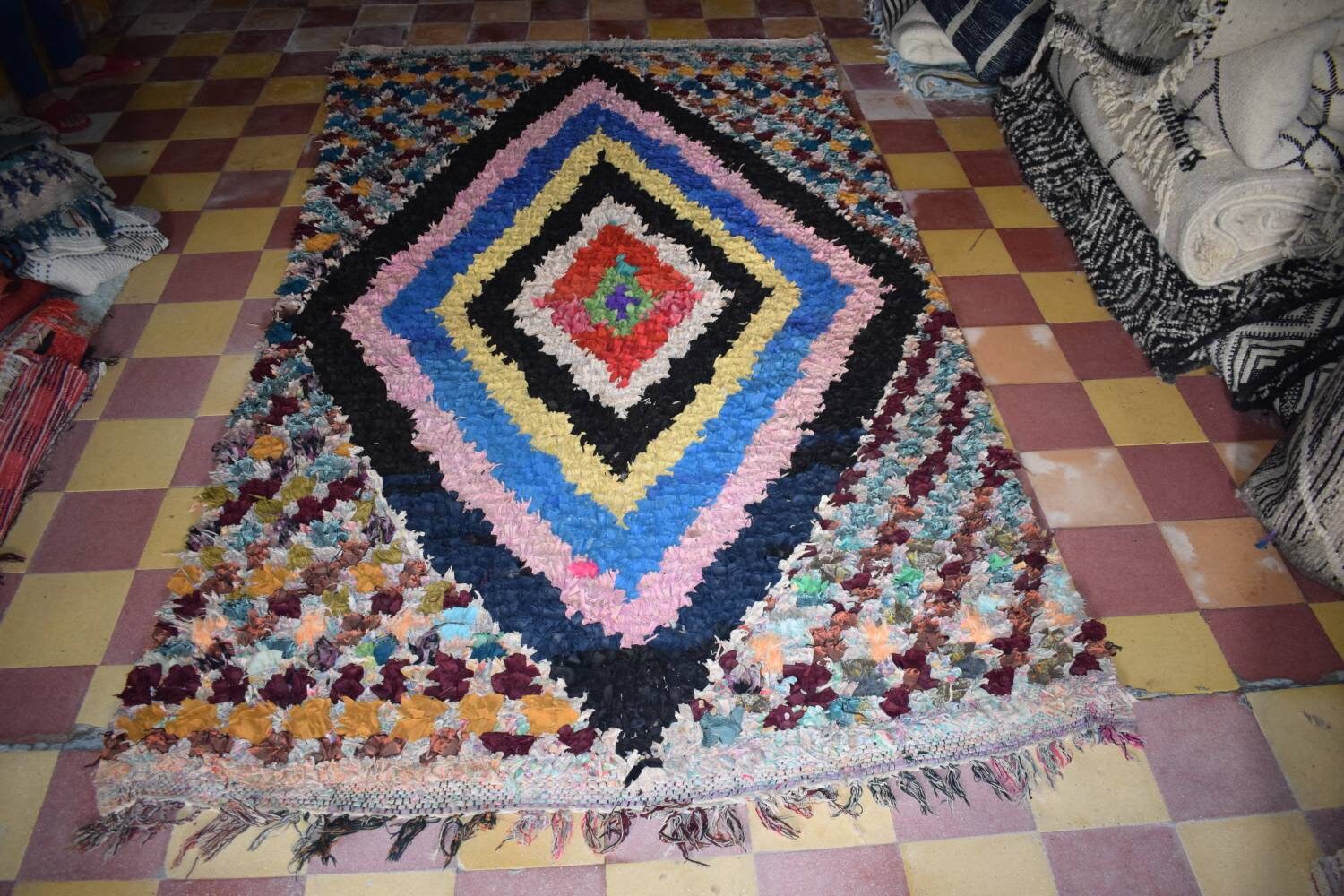 5x9 Vintage Boucherouite Rug Azilal Vintage Rug Moroccan Beni | Etsy