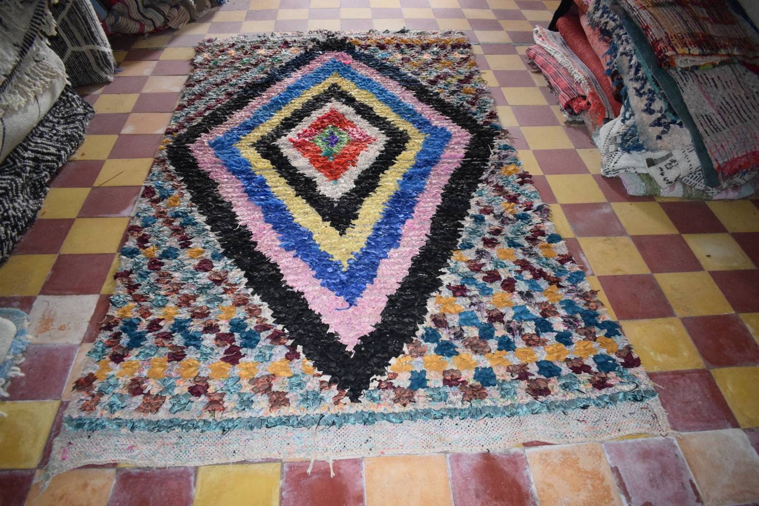 5x9 Vintage Boucherouite Rug Azilal Vintage Rug Moroccan Beni - Etsy