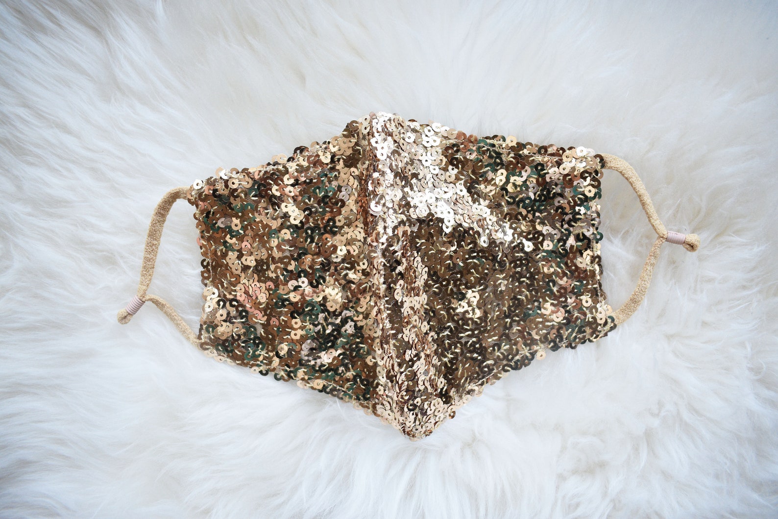 Sparkly Gold Mask With Filter Pocket, 3 Layered Premium Mask - Etsy