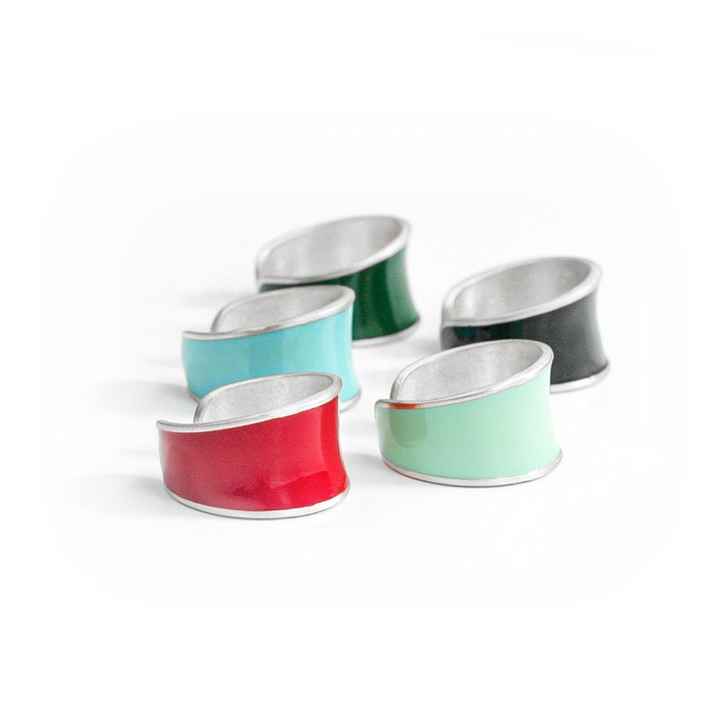 Enamel Band Ring - Etsy