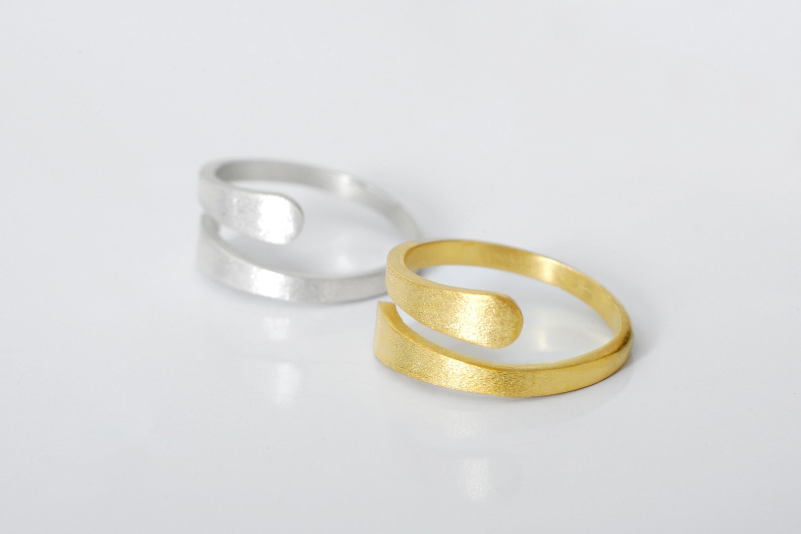 Double Wrap Ring Sterling Silver Thumb Rings for Women Shiny | Etsy