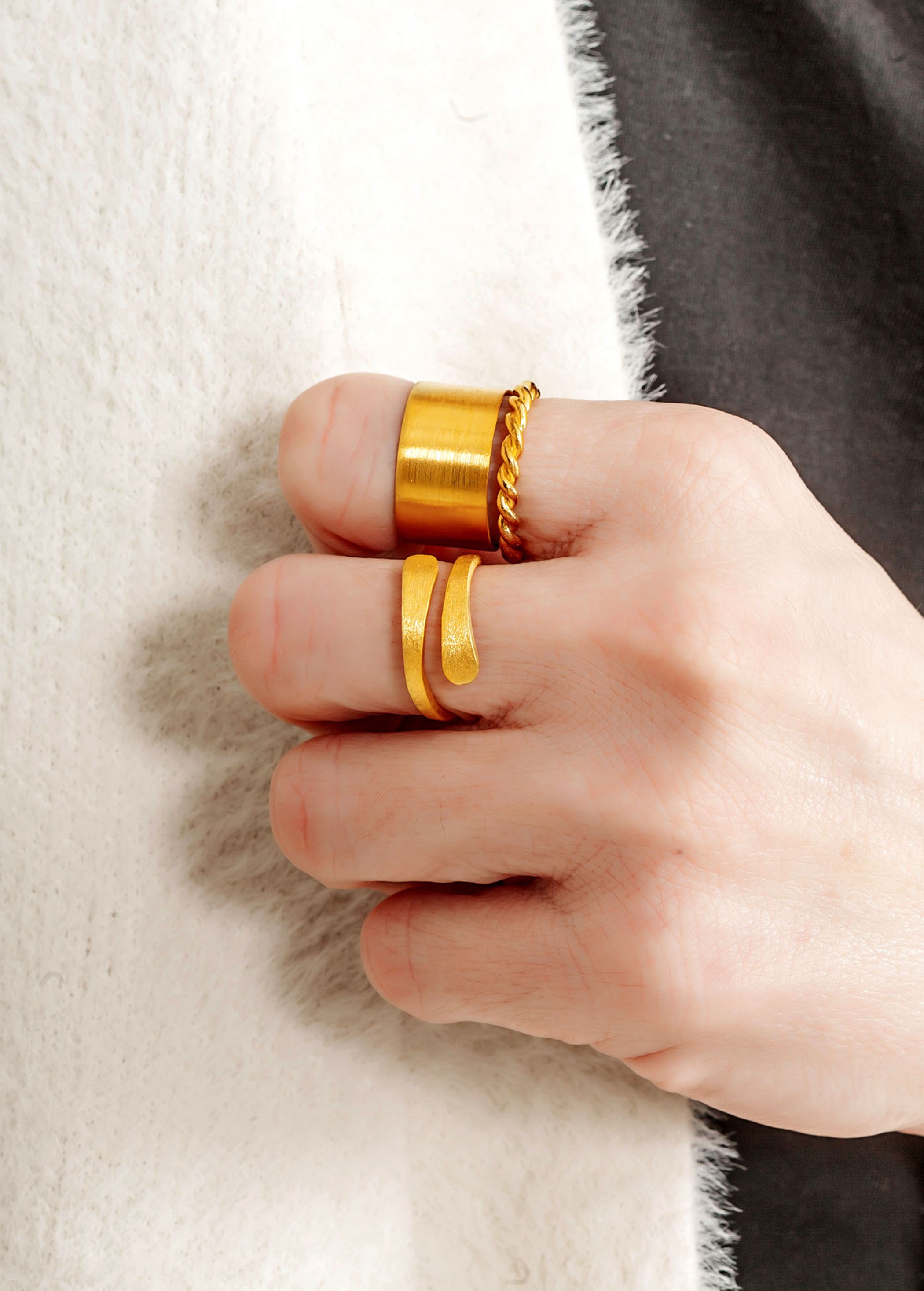 Double Wrap Ring Sterling Silver Thumb Rings for Women Shiny | Etsy