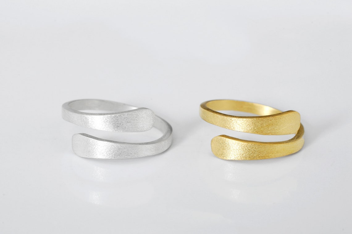 Double Wrap Ring Sterling Silver Thumb Rings for Women Shiny | Etsy