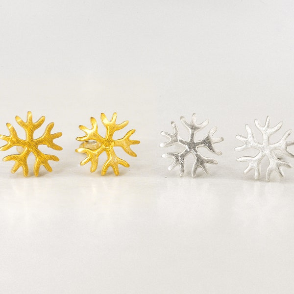 Snowflake Stud Earrings - Etsy
