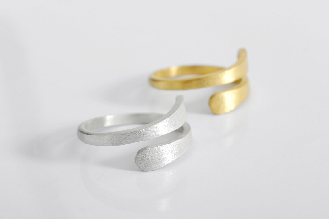Double Wrap Ring Sterling Silver Thumb Rings for Women Shiny | Etsy