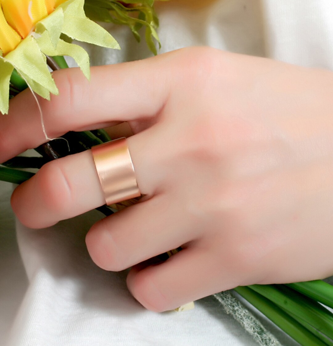 Rose Gold Wide Band Ring,band Ring, Rose Gold Hammered Ring, Rose Gold Wide Cuff Ring, Cuff Ring ...