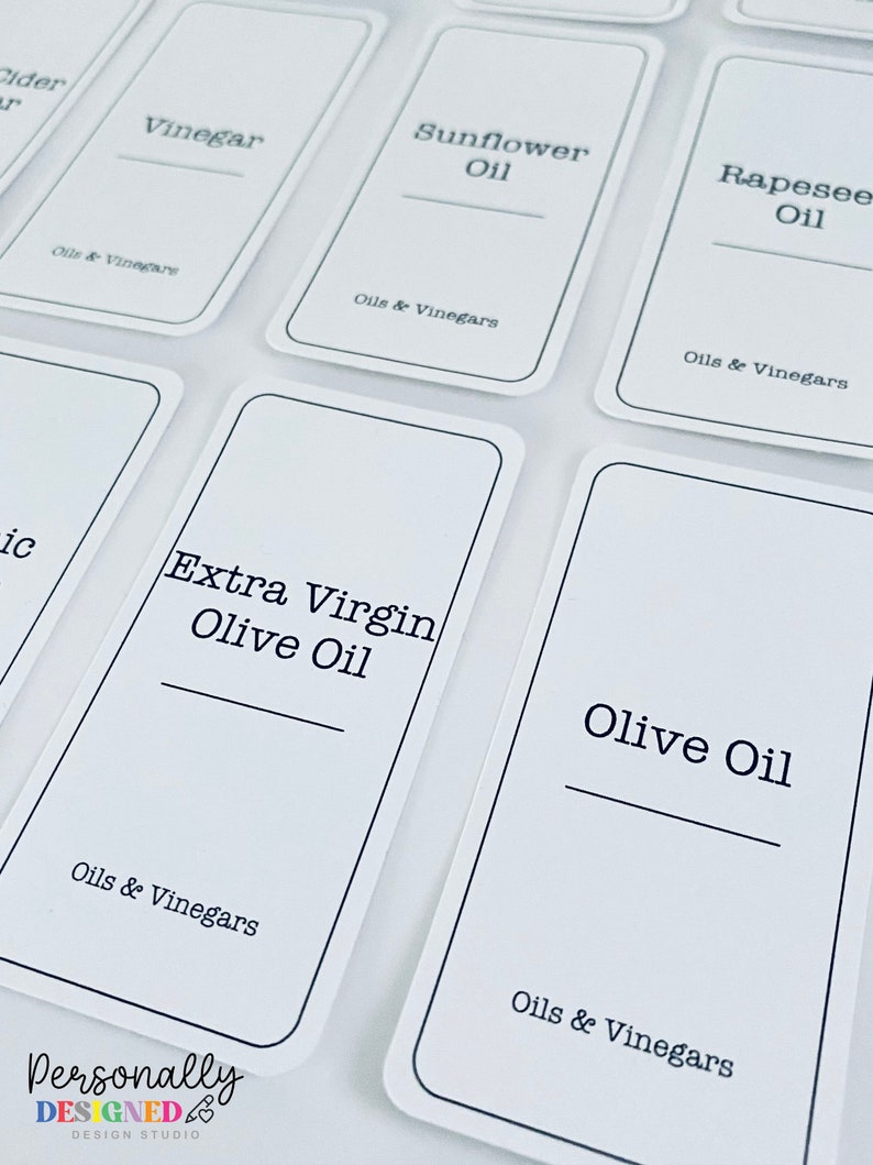 Oil & Vinegar Minimalist Labels | Waterproof and Oil Proof Labels for ...