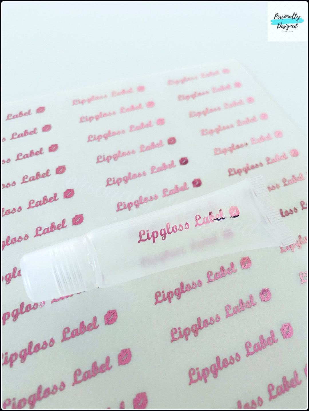 Real Foil Transparent Clear Lip Gloss Sticker Labels | Cosmetic Custom ...
