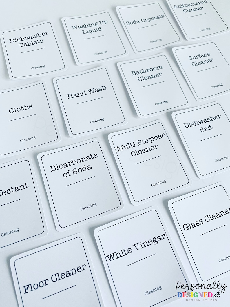 Cleaning Bundle Minimalist Labels | Waterproof and Oil Proof Labels for ...