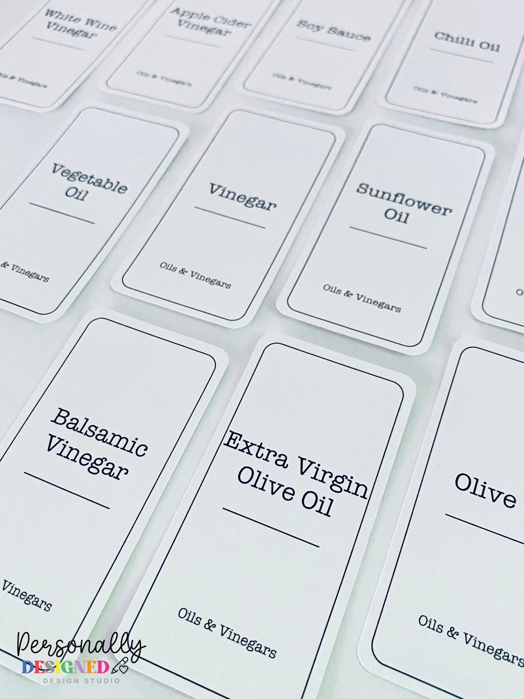 Oil & Vinegar Minimalist Labels | Waterproof and Oil Proof Labels for ...