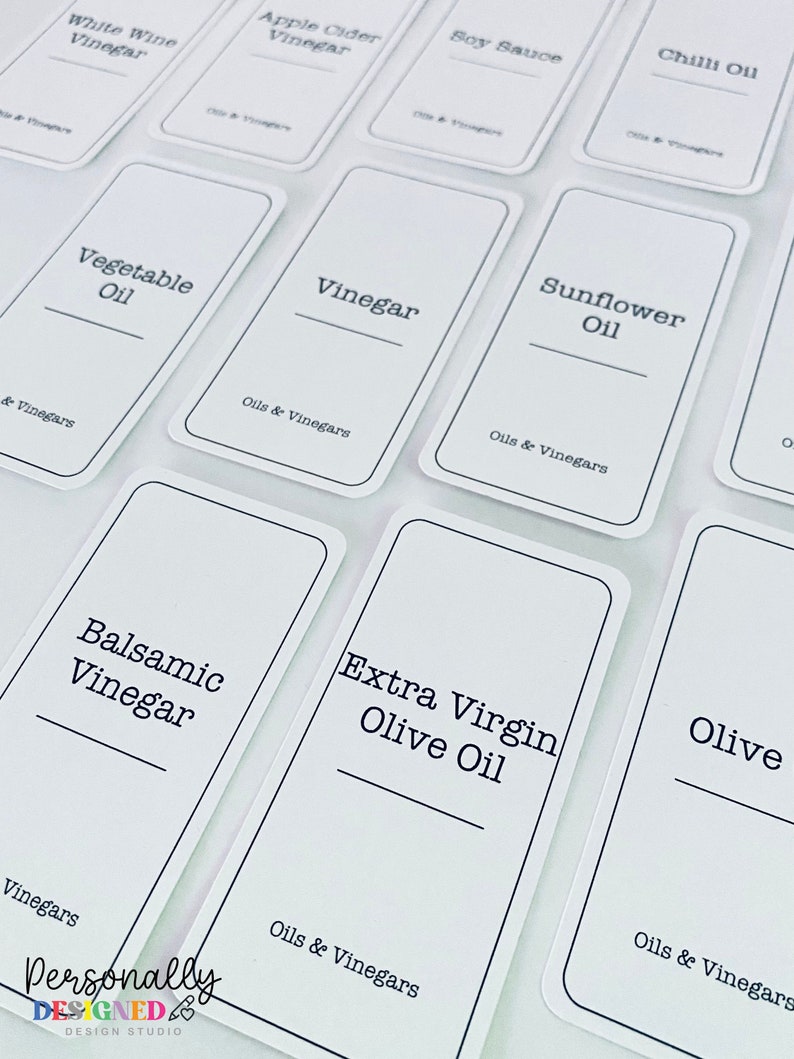 Oil & Vinegar Minimalist Labels | Waterproof and Oil Proof Labels for ...