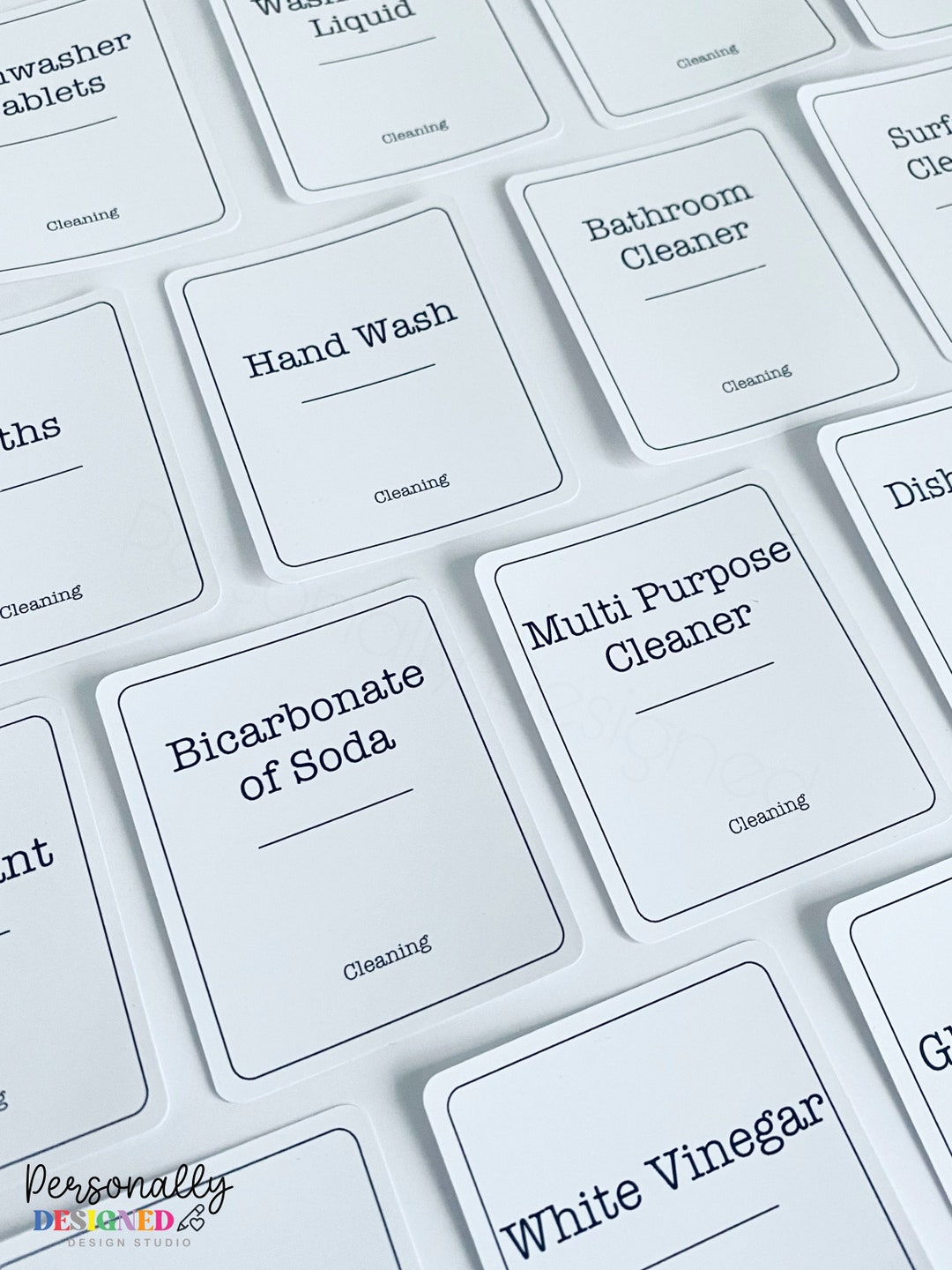 Cleaning Bundle Minimalist Labels | Waterproof and Oil Proof Labels for ...