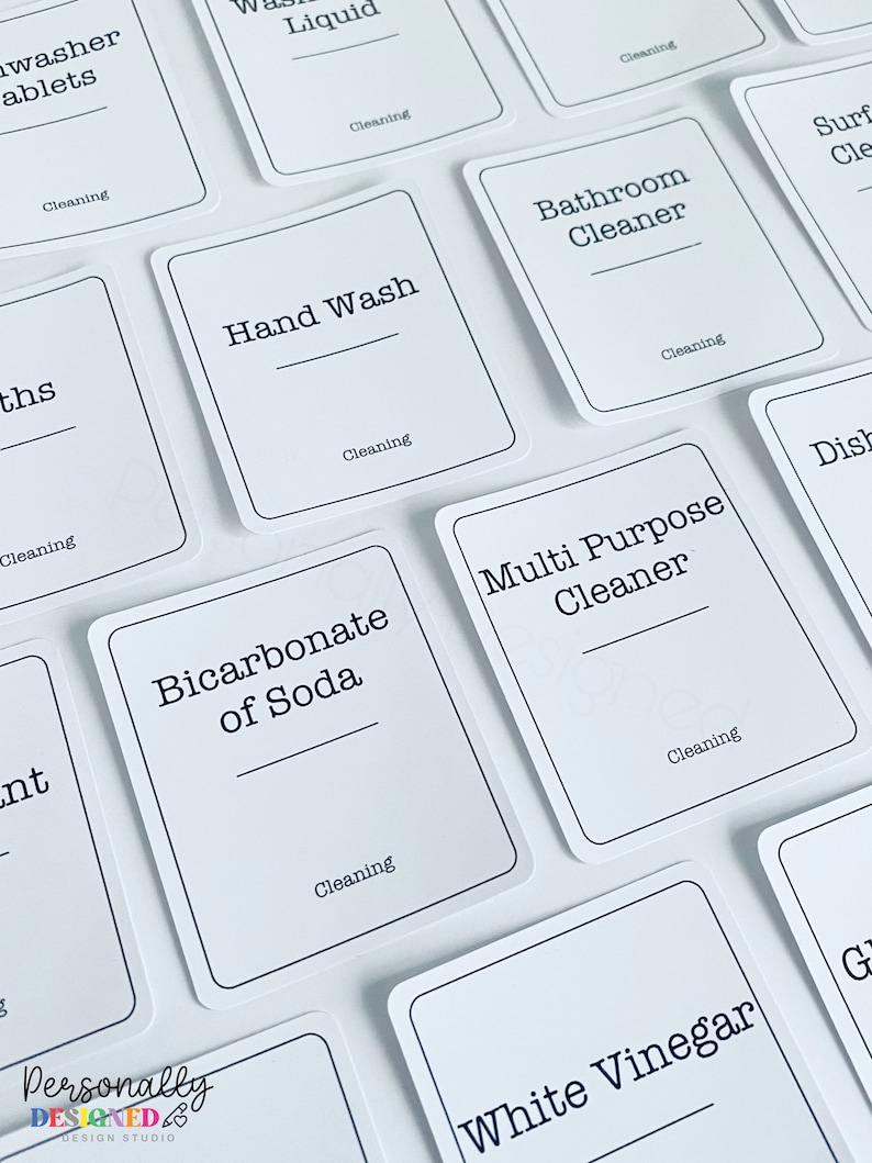 Cleaning Bundle Minimalist Labels | Waterproof and Oil Proof Labels for ...