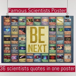 College Dorm Decor Science Art Famous Scientists in History - Etsy
