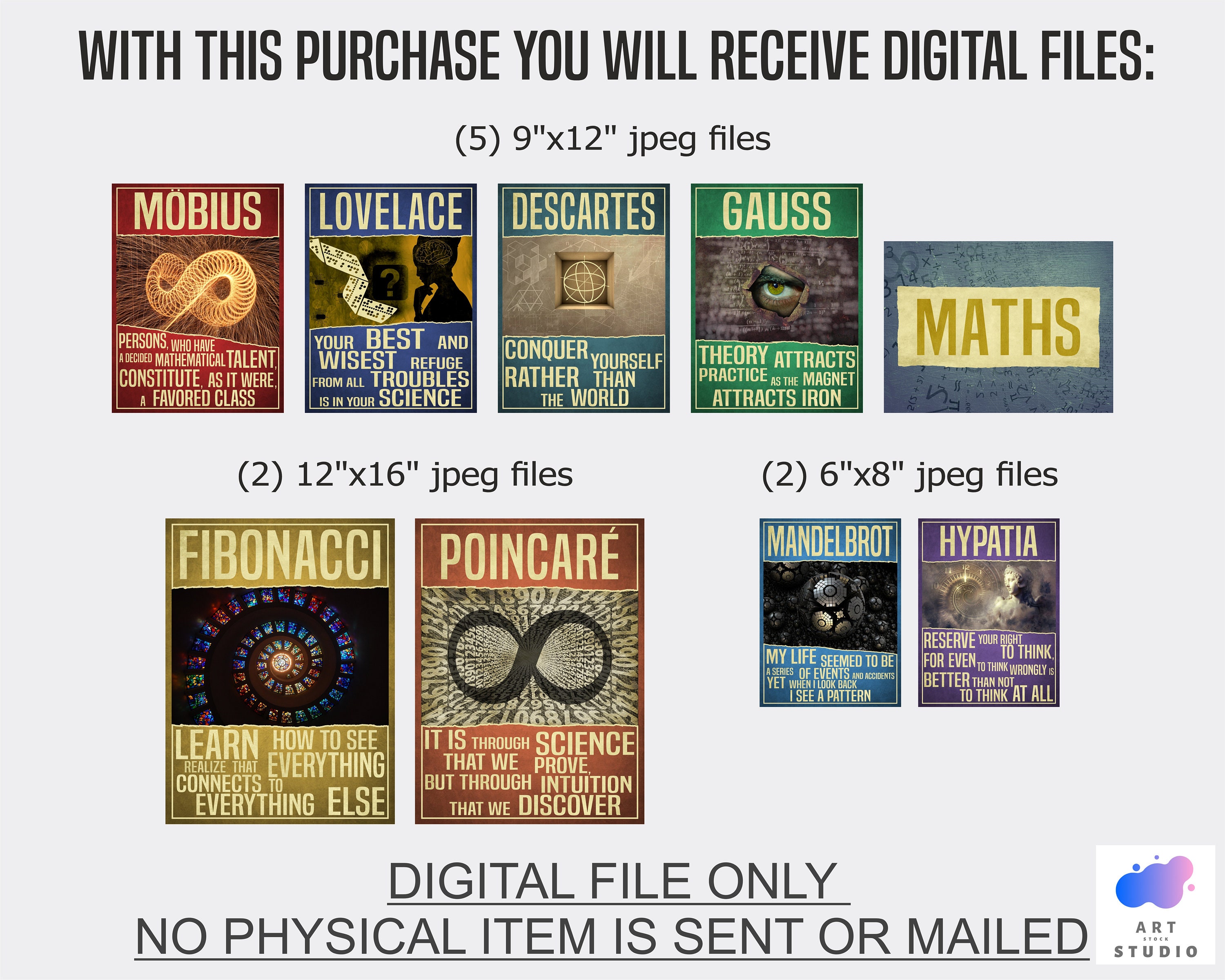 Math Poster Science Art Educational Posters / Mathematics Gallery Wall ...