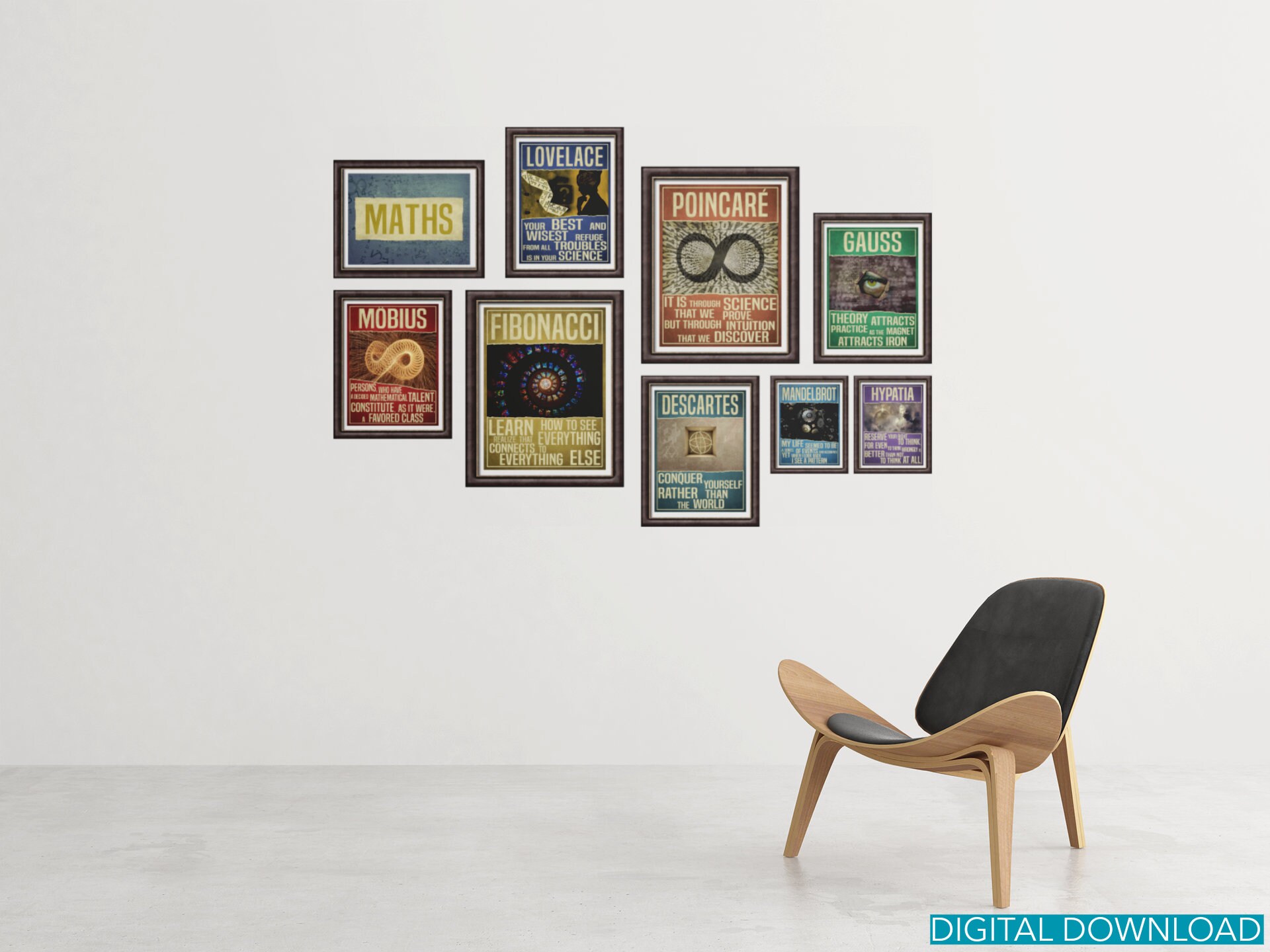 Math Poster Science Art Educational Posters / Mathematics Gallery Wall ...