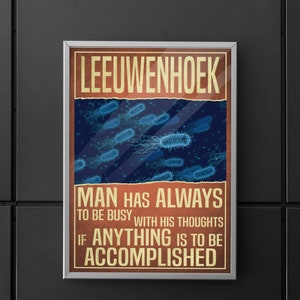 Biology Poster Science Art Microbiology Classroom Decor / Antonie Van ...