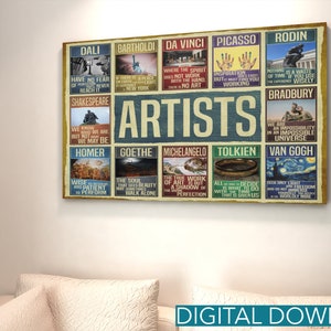 Famous Artist, Art Classroom Decor, Art Teacher Gift, Motivational ...