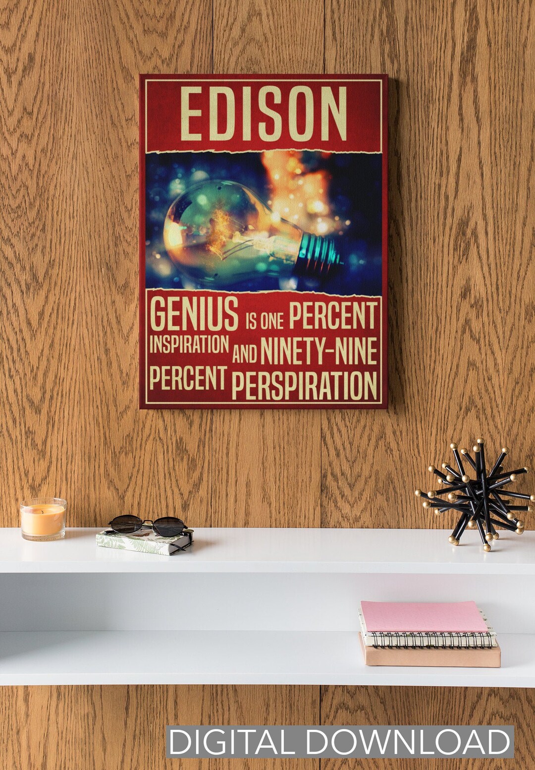 Thomas Edison Science Quotes, Science Print, Inventors Wall Art, STEM ...