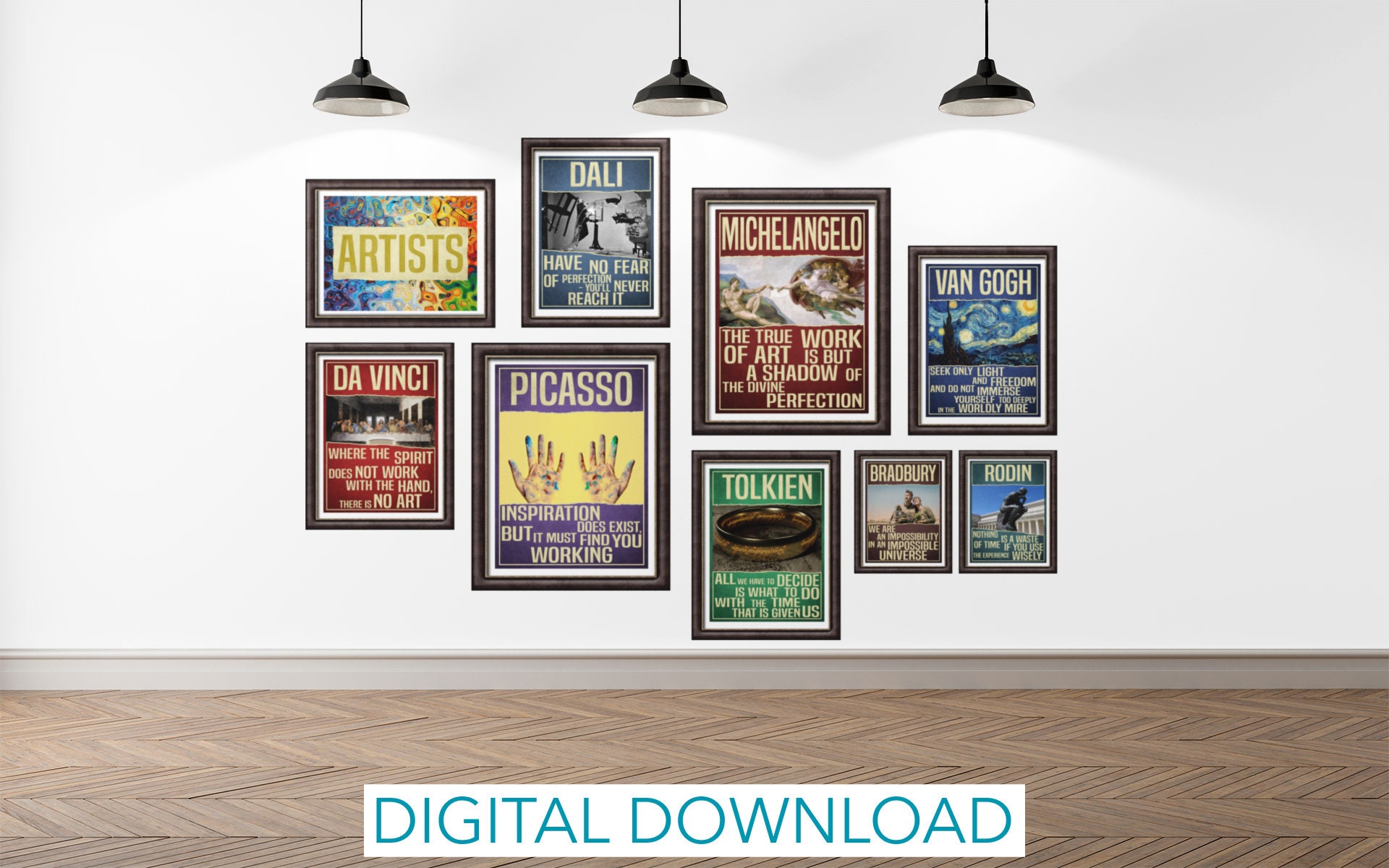 Famous Artists Motivational Quotes Art Room Decor - Etsy