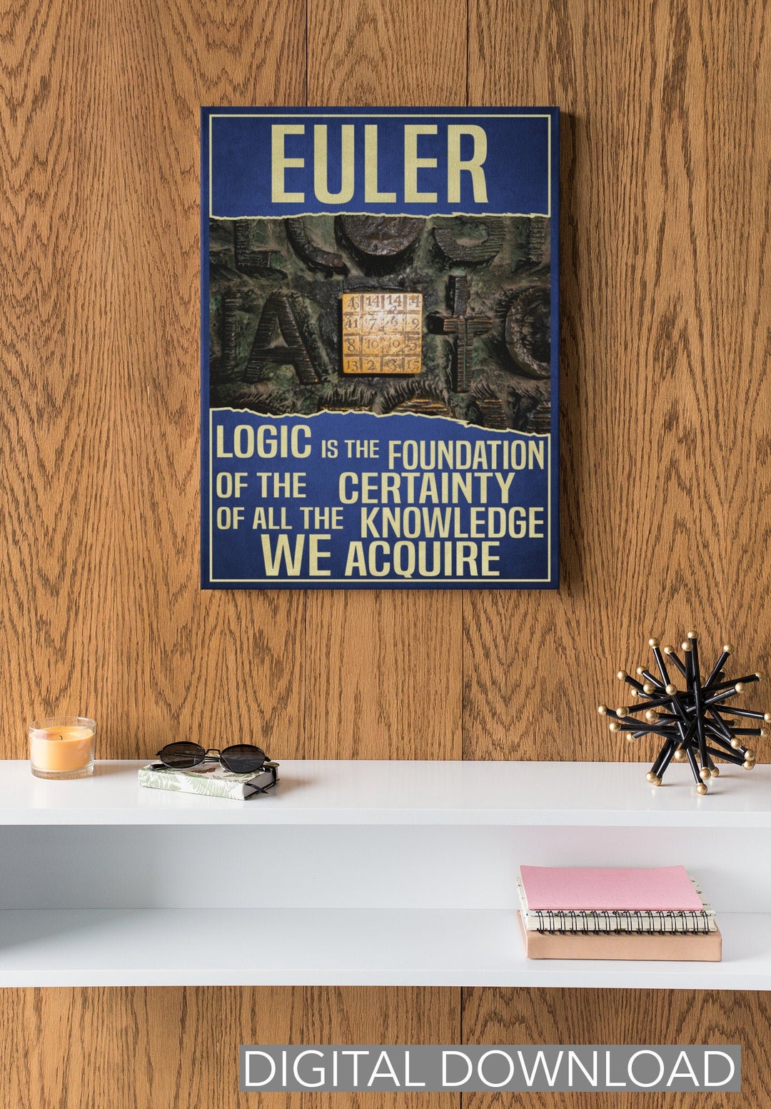 Math Poster Science Art Classroom Decor Teacher Gift / Leonhard Euler ...