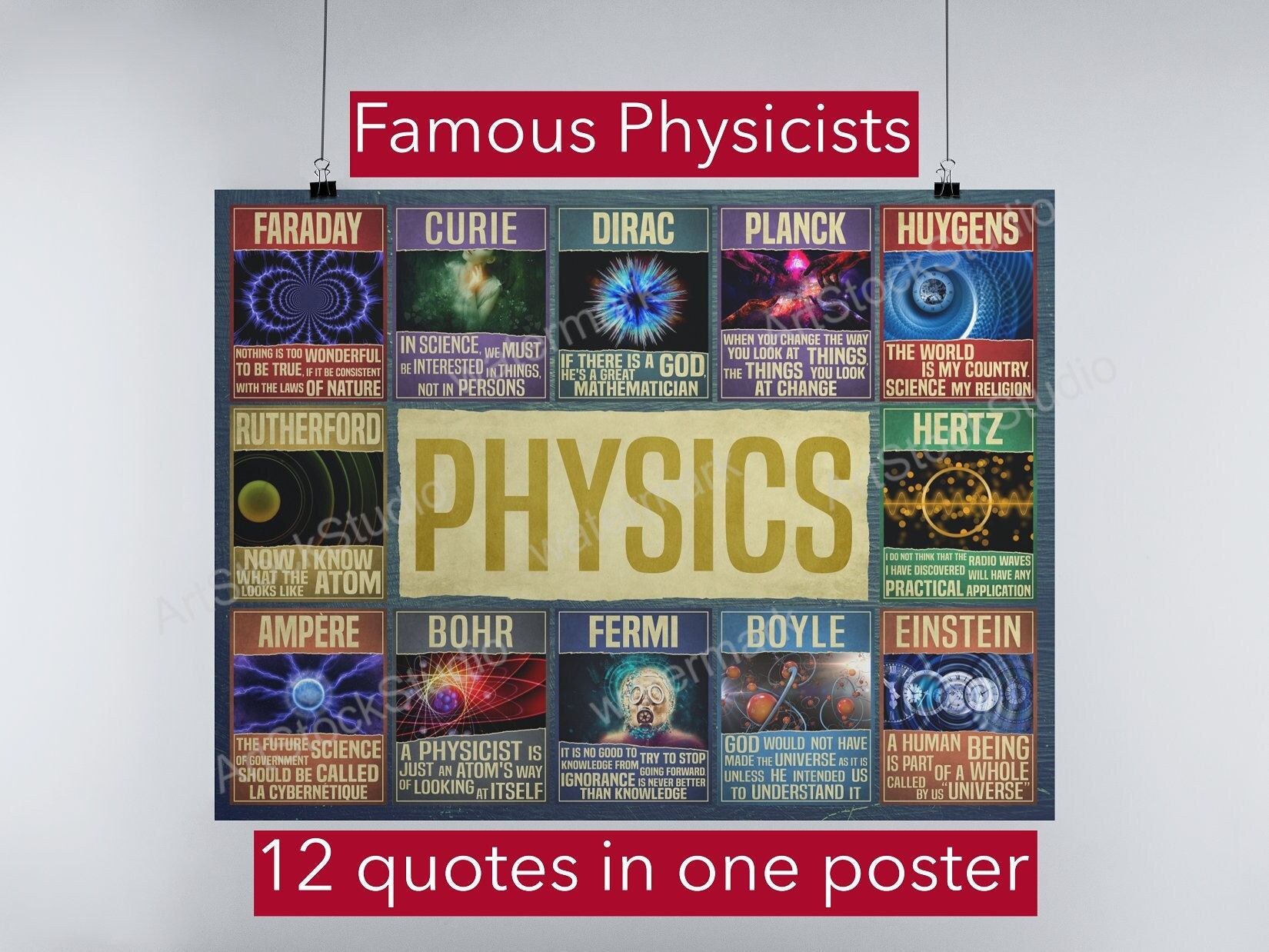 Science Art Teacher Gift Classroom Decor Physics Wall Art - Etsy