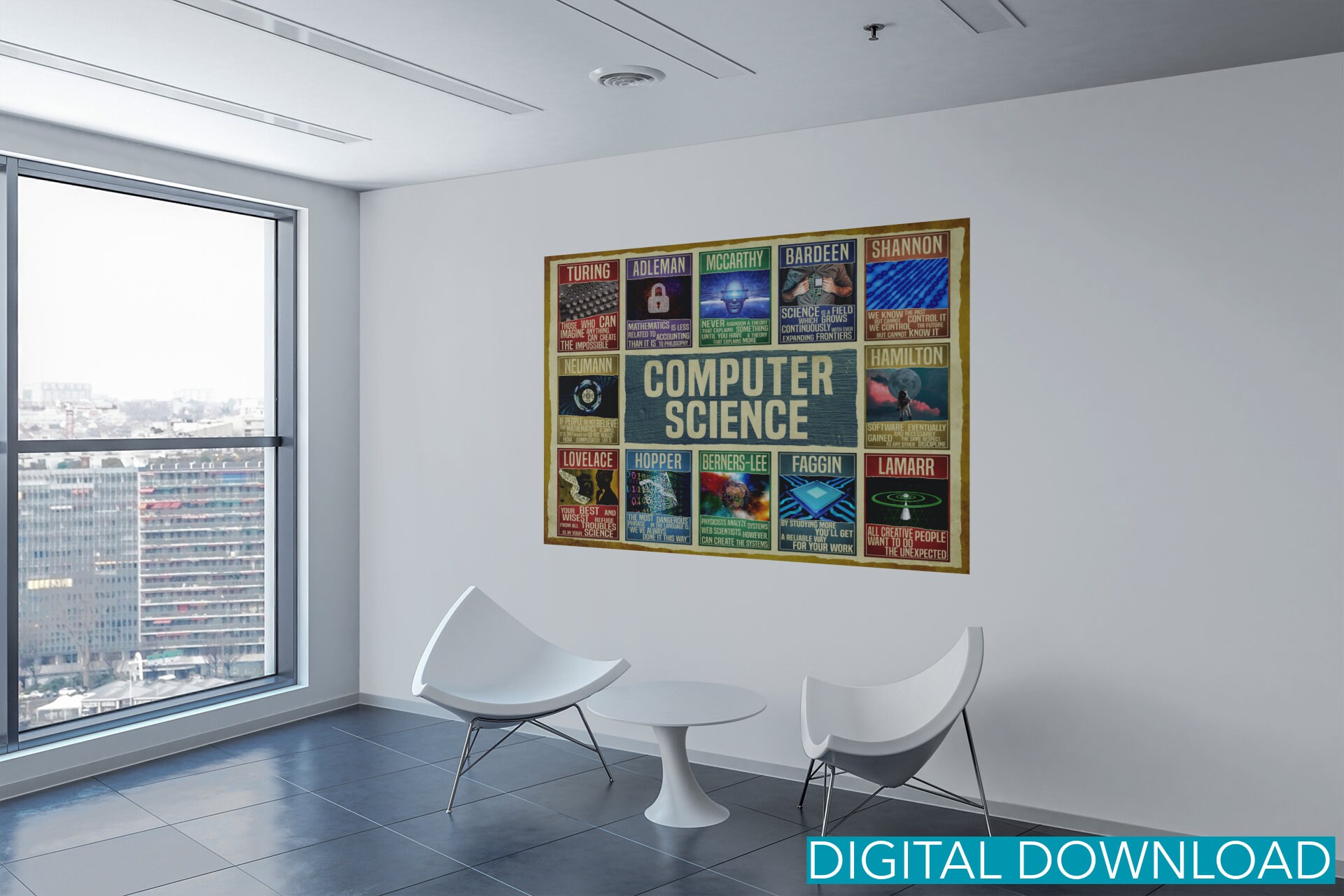 Computer science art teacher gift / Science poster classroom | Etsy