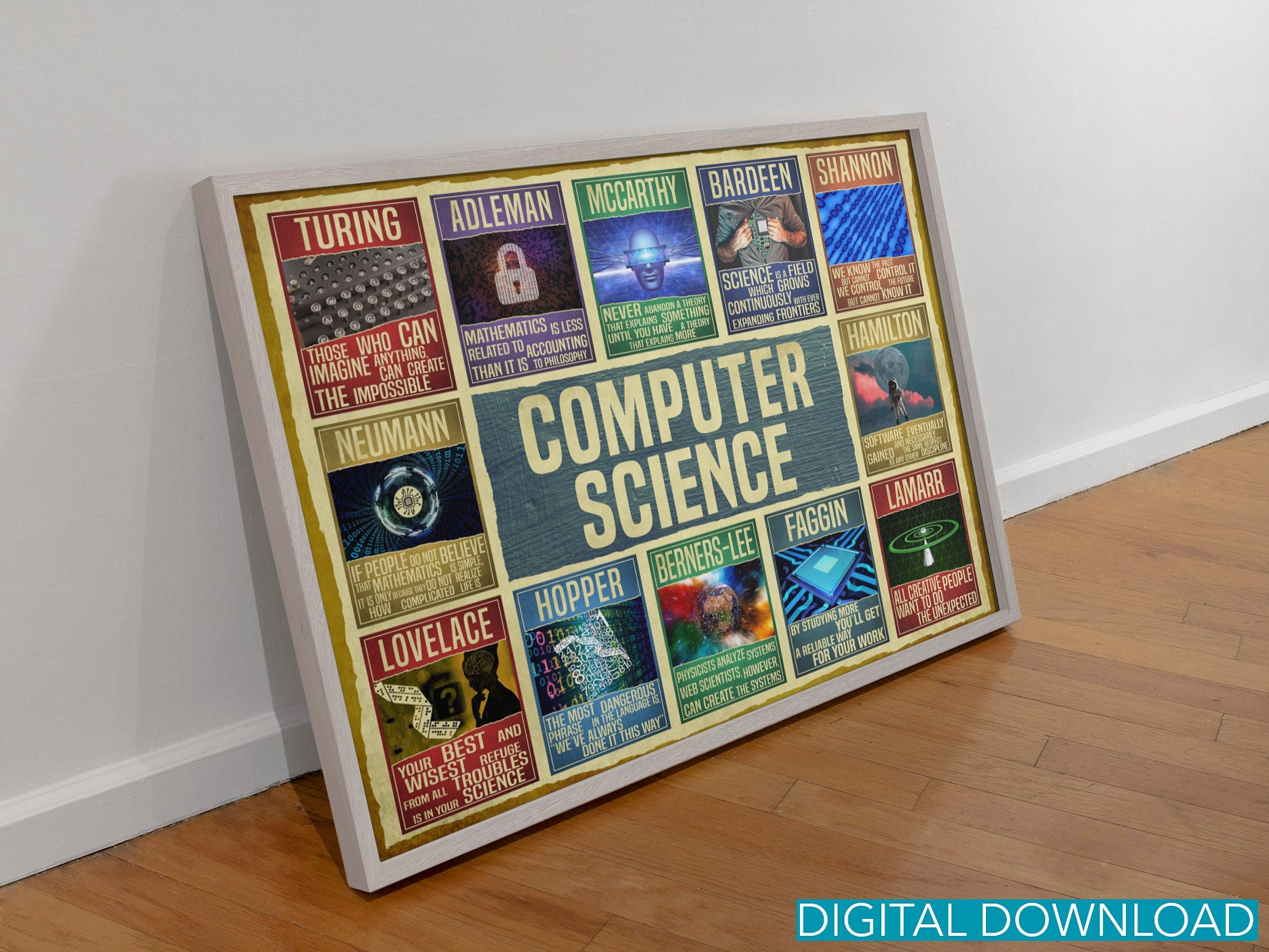 Computer science art teacher gift / Science poster classroom | Etsy