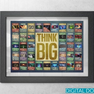Think big Motivational Science poster / Science classroom | Etsy