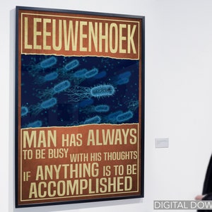 Biology Poster Science Art Microbiology Classroom Decor / Antonie Van ...