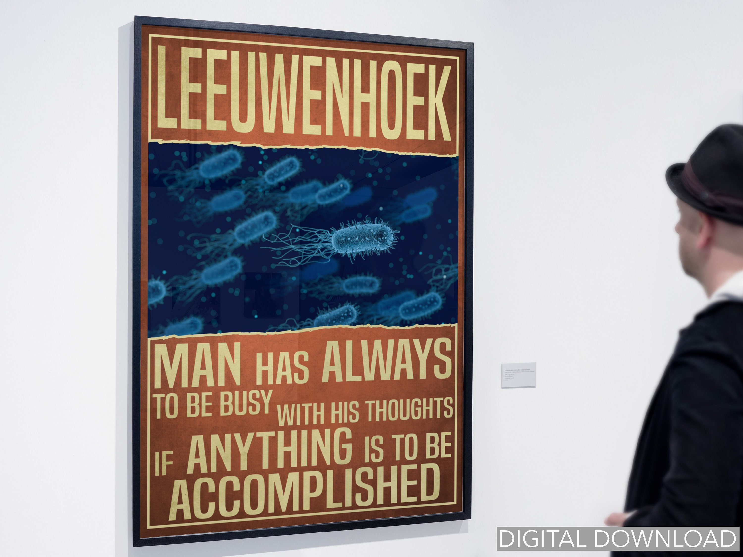 Biology Poster Science Art Microbiology Classroom Decor / Antonie Van ...