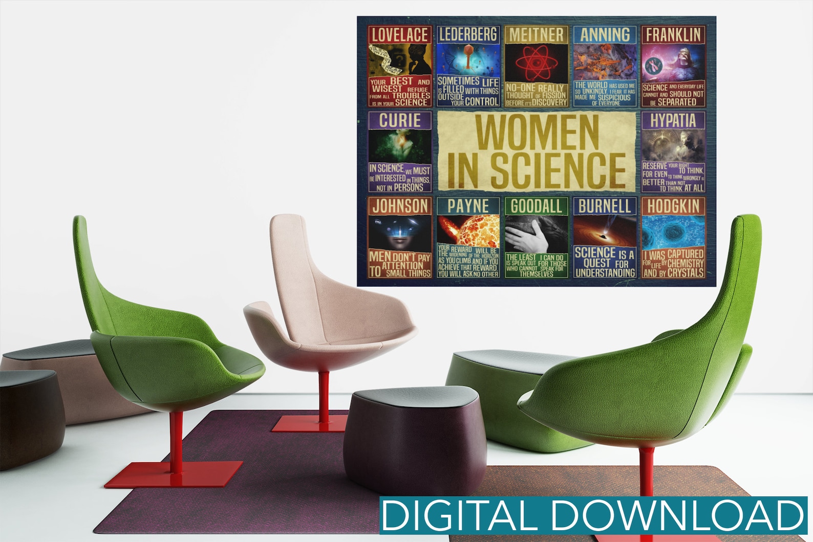 Women in Science Poster, Women in STEM Science Print, Science Quotes ...