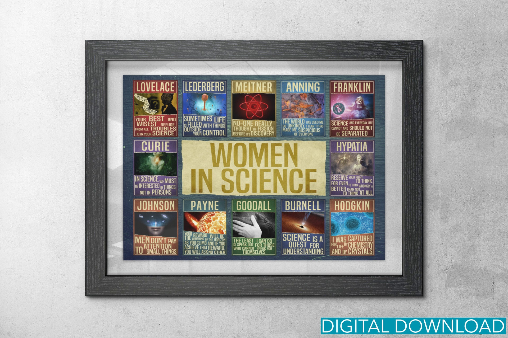 Women in Science Poster Women in STEM Science Print Science | Etsy UK