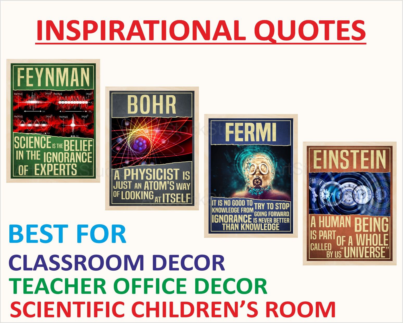 Famous Scientists Posters | Physics Science Art SET of 8 | Teacher Gift ...
