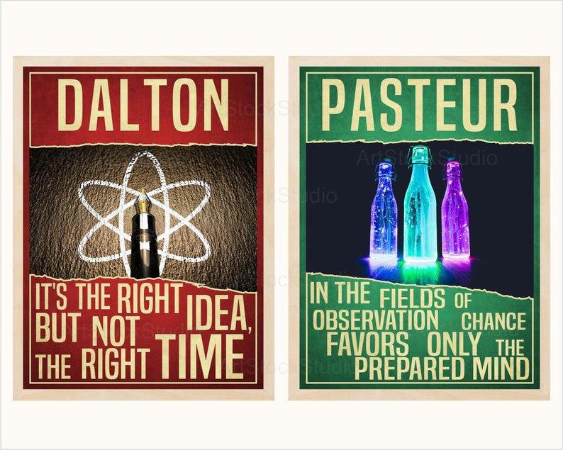 Chemistry Decor Famous Chemists Printable Posters - Etsy