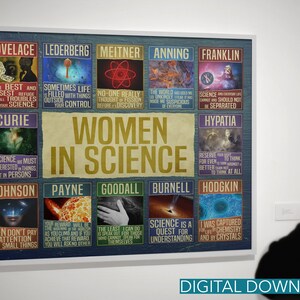 Women in Science Poster, Women in STEM Science Print, Science Quotes ...