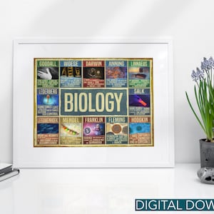 Science Art, Biology Poster, College Student Gift, Biology Art ...