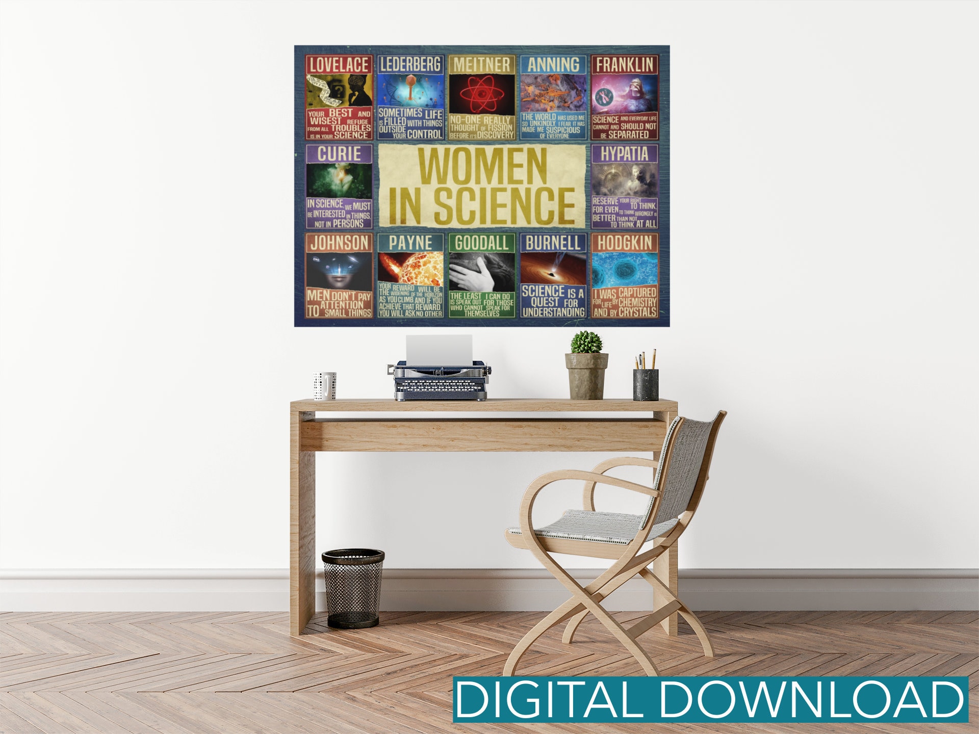 Women in Science Poster, Women in STEM Science Print, Science Quotes ...